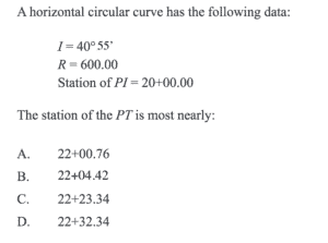 FE Civil Exam - Horizontal Curve Practice Problem - PE Exam Passpoint ...