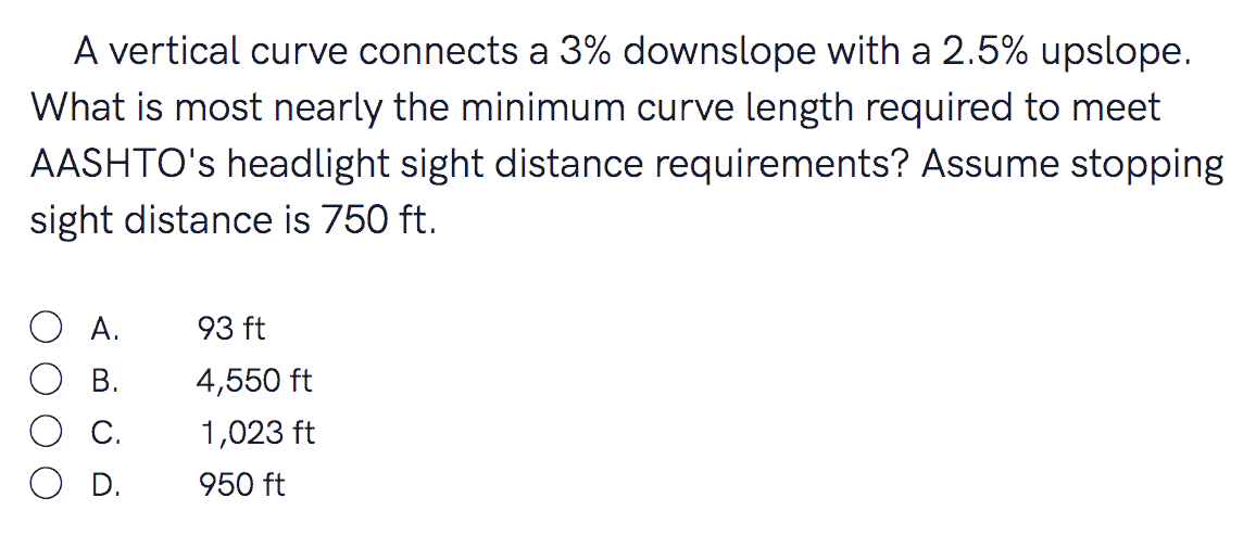 FE Exam: Vertical Curve Question and Solution - PE Exam Passpoint by EMI