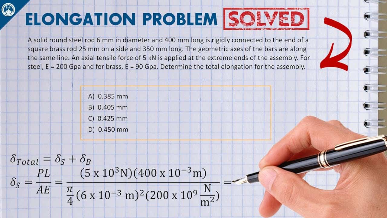 Calculating the Total Elongation of a Mixed-Marital Assembly - PE Exam ...